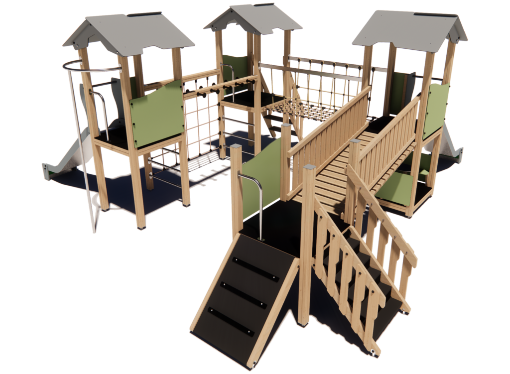 BRL4001-OW Four platform playground equipment - JMP